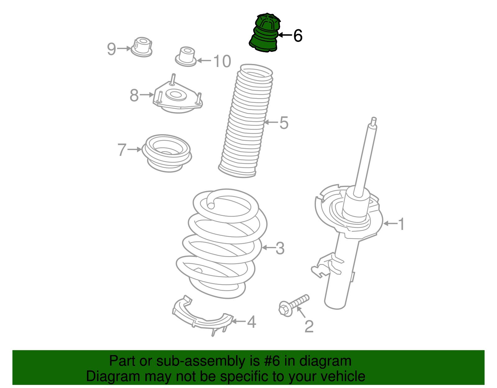 BK2Z-18198-A - 2015-2024 Ford Upper Bearing - Motorcraft (AD-1110 ...