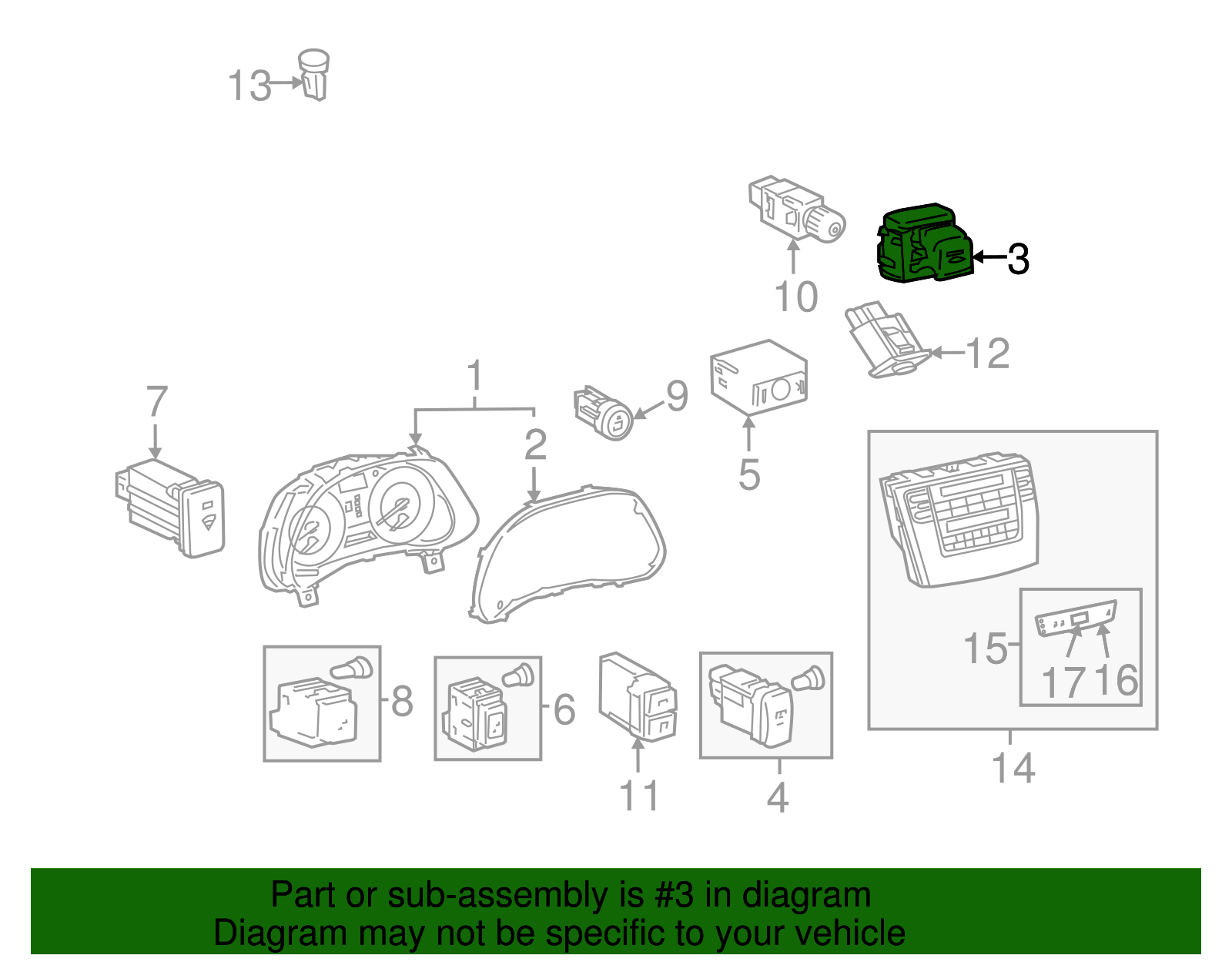 2010-2011 Lexus Convertible Top Switch 84860-53010 | OEM Parts Online