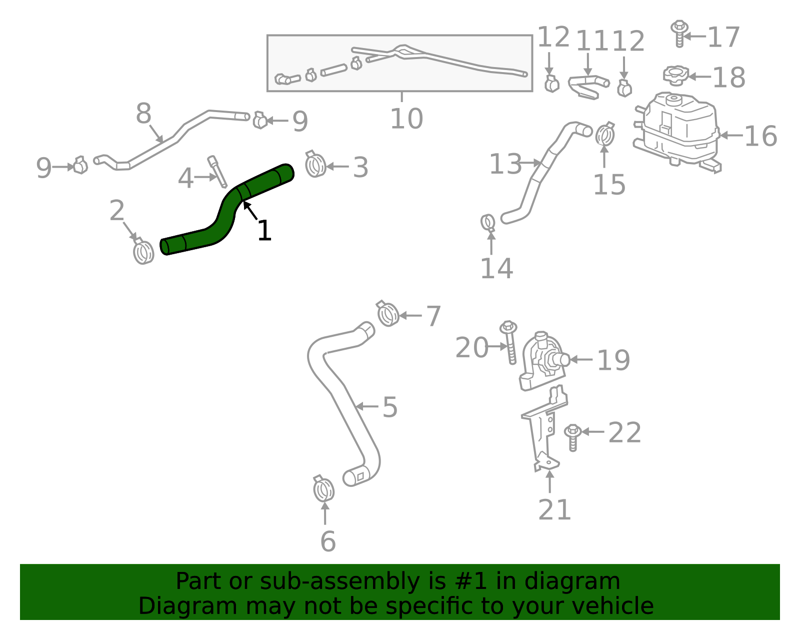 2018-2024 GM Radiator Inlet Hose 84819088 | Courtesy Parts