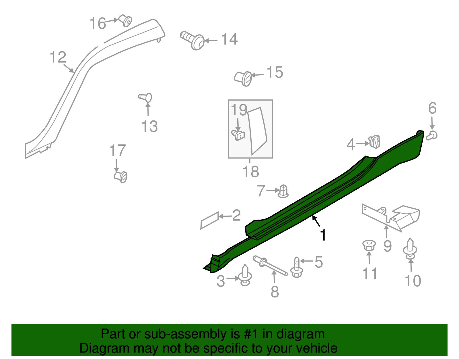 2009-2020 Nissan 370Z Rocker Molding 76851-1EA0H | Nissan Parts Central