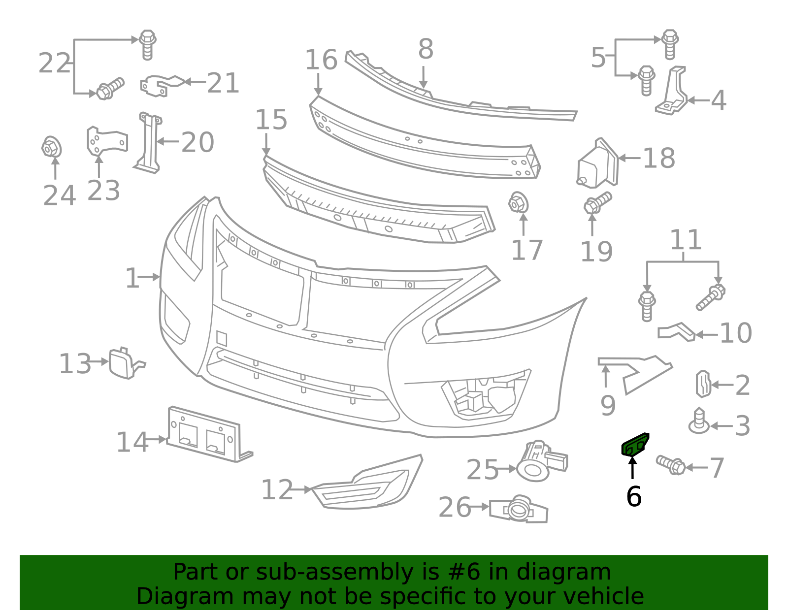 62221-3TA0A | Nissan Bracket - Front Bumper Side Lh - Genuine OEM | 622213TA0A | Nissan Parts USA
