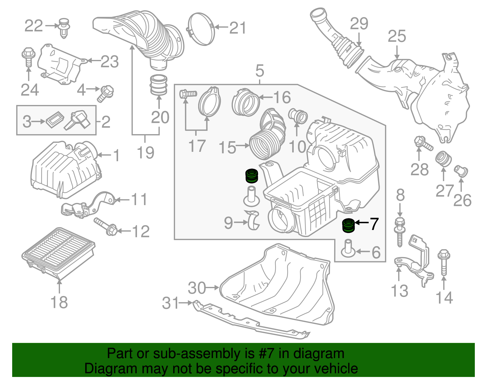 2011-2020 Honda Air Filter Housing Grommet 17213-RTW-000 | Honda ...