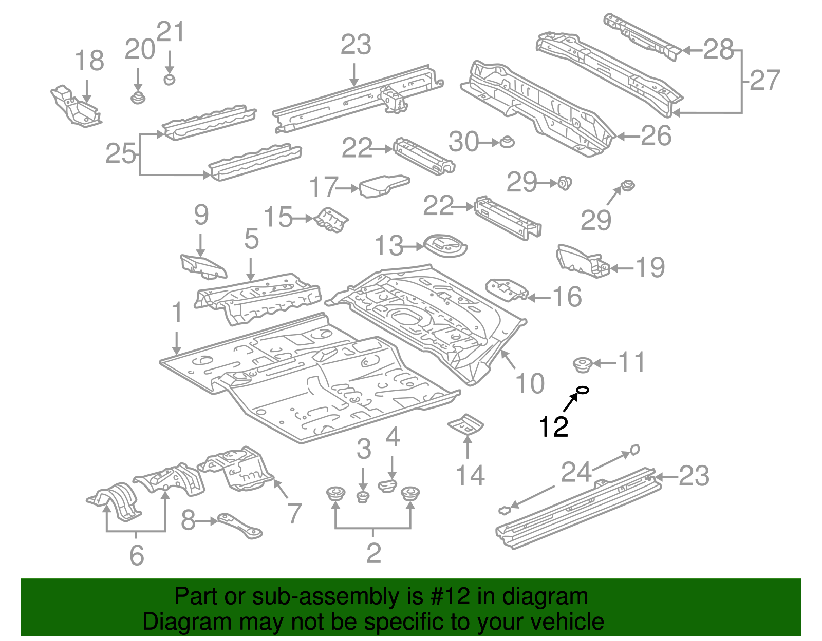 2000-2025 Toyota Center Floor Pan Plug 90333-30002 | Toyota Parts Center