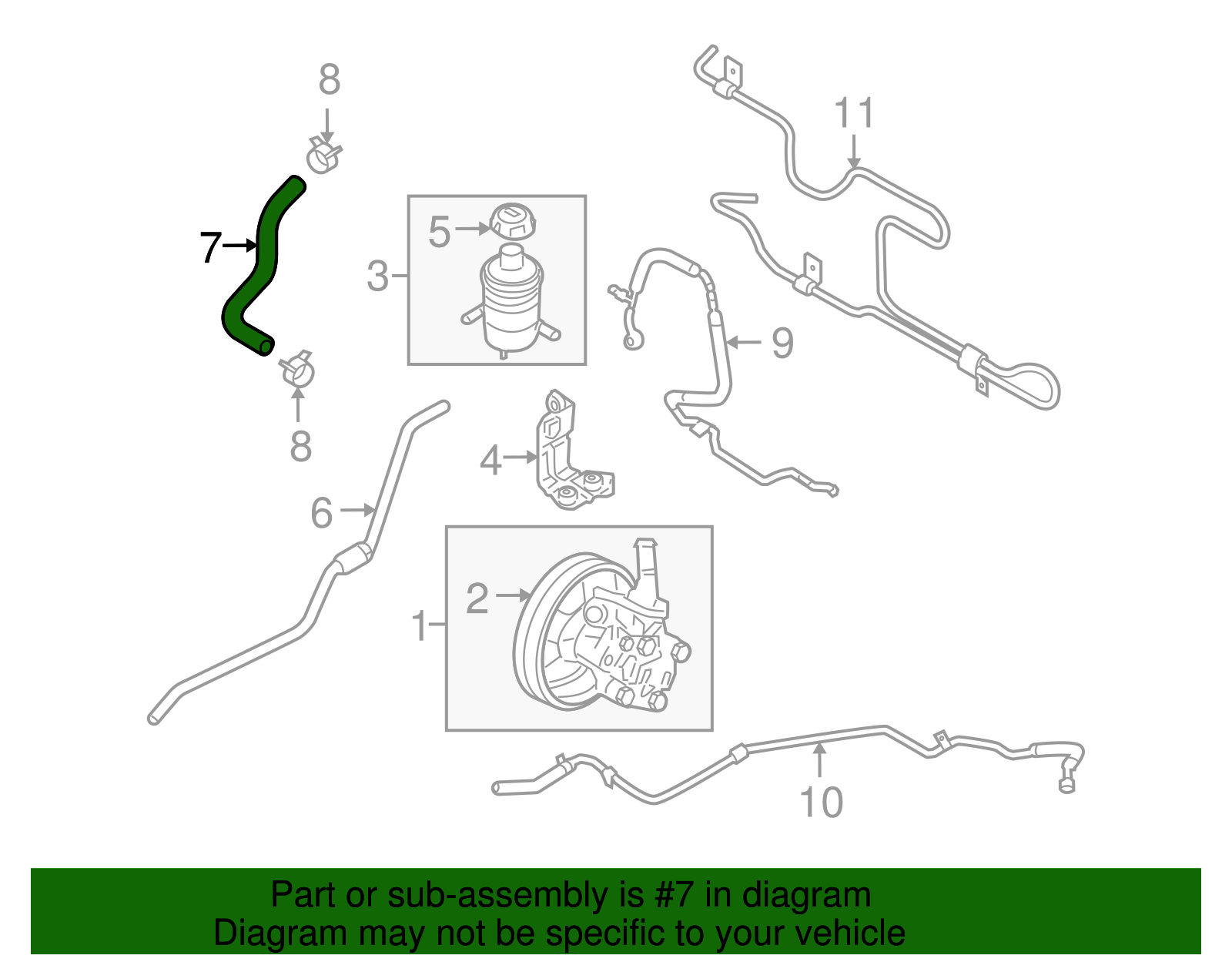 57530-2P200 - Hyundai Power Steering Suction Hose 2010-2012 Hyundai ...