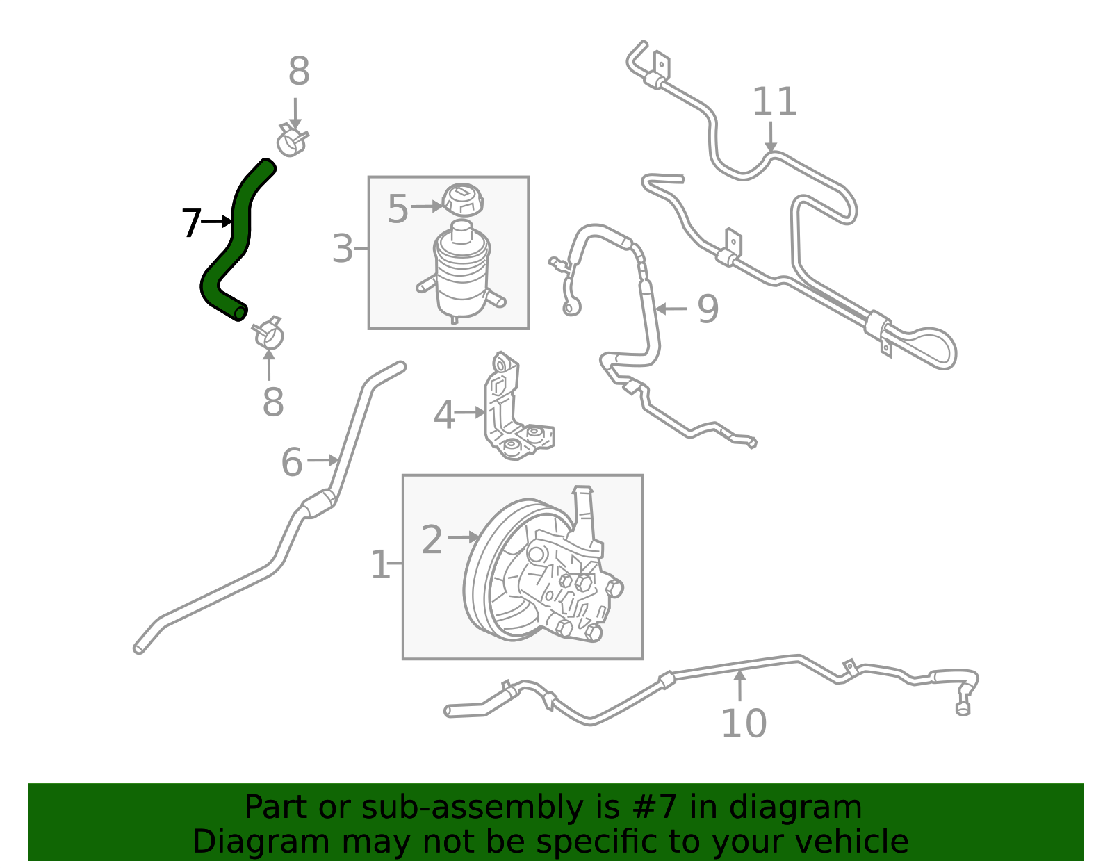 57530-2P200 - High-Quality Power Steering Reservoir Hose for 2010-2012 ...