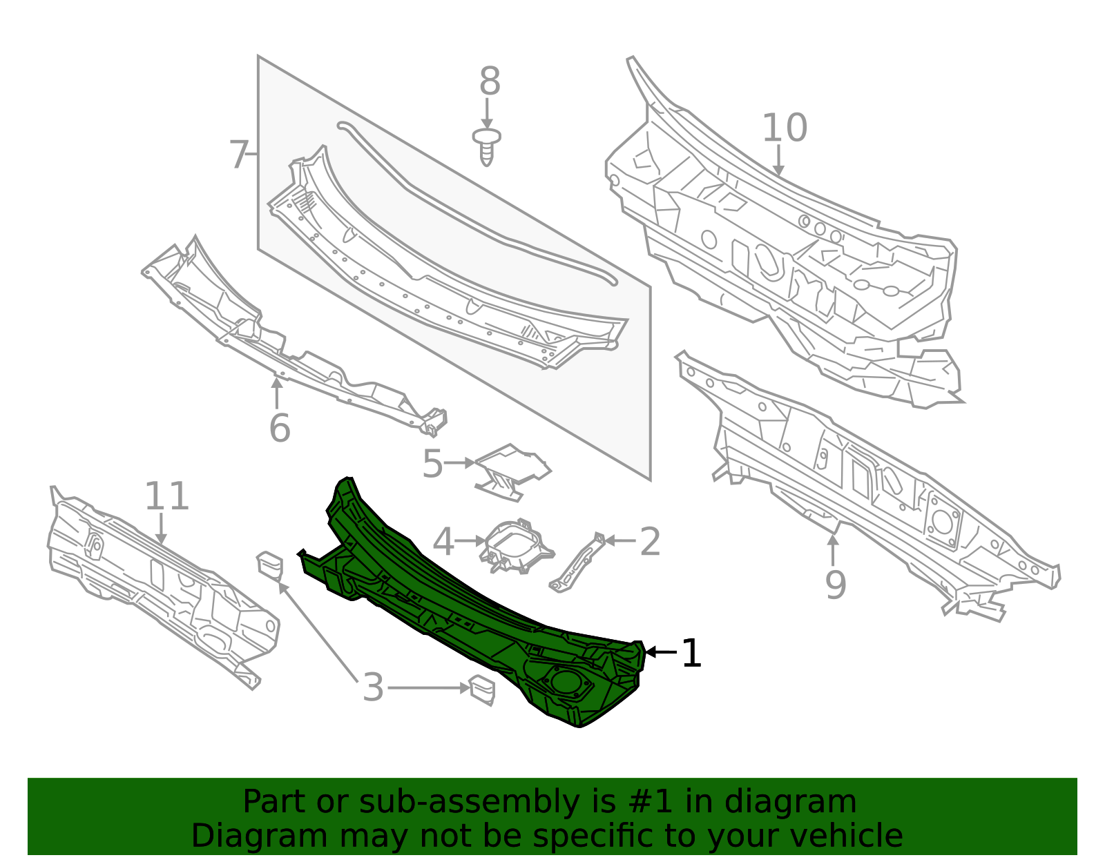 2011-2019 Ford OEM NEW 2011-2019 Ford Explorer Panel Assembly - Cowl ...
