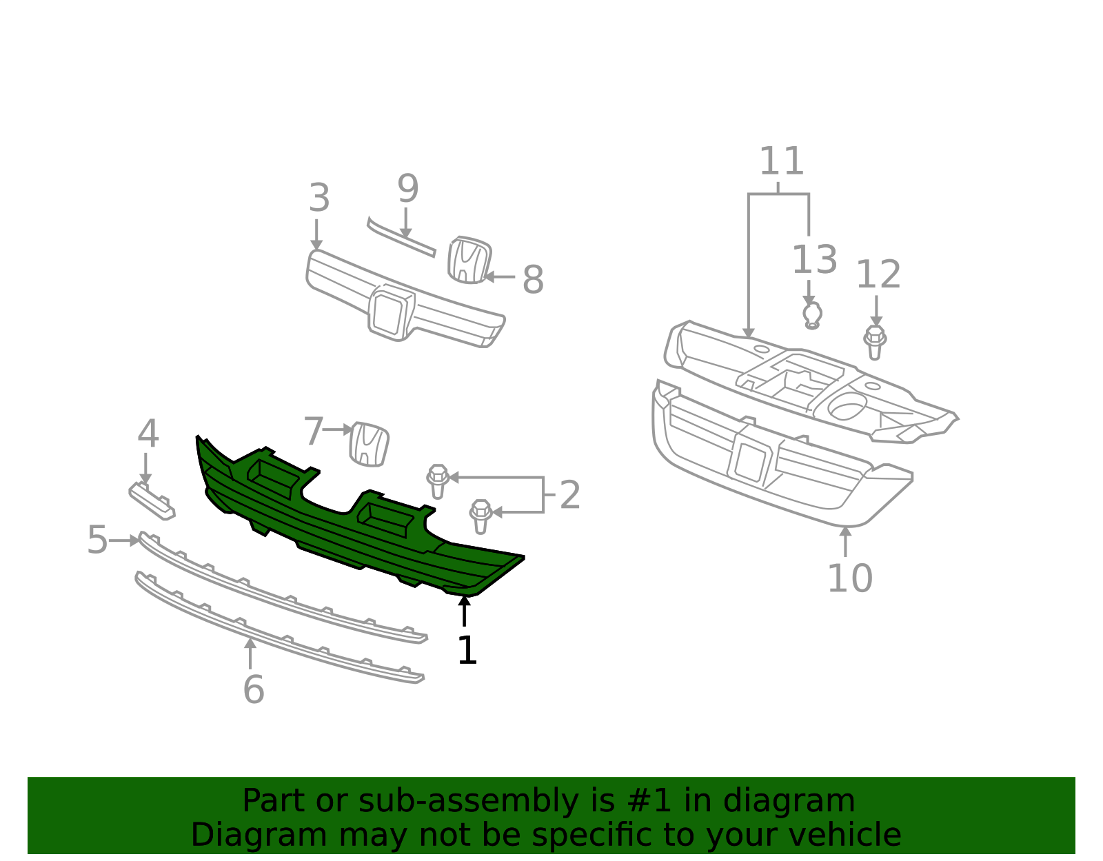 Front Grille Replacement - OEM Exterior Styling for Honda | AutoNation ...