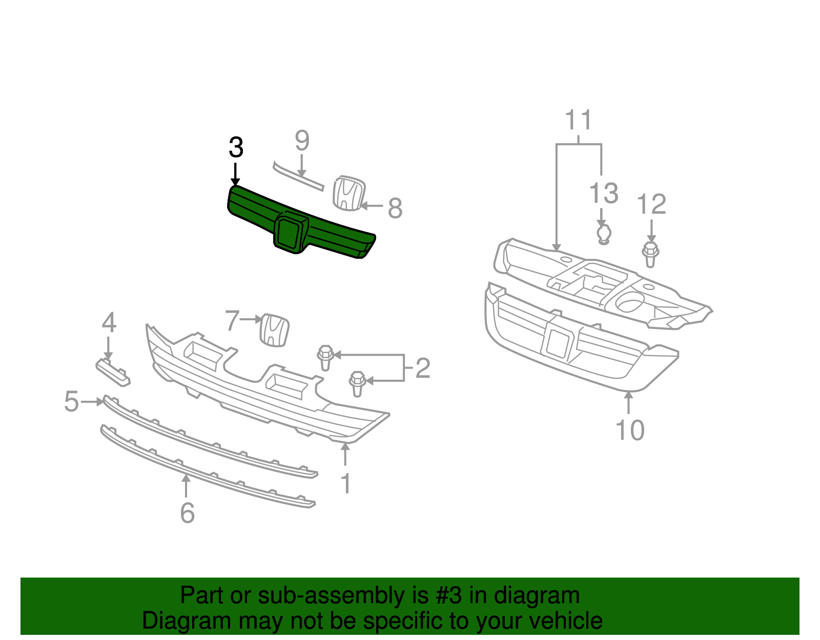 2007-2009 Honda CR-V Center Molding 71122-SWA-A01 | OEM Parts Online