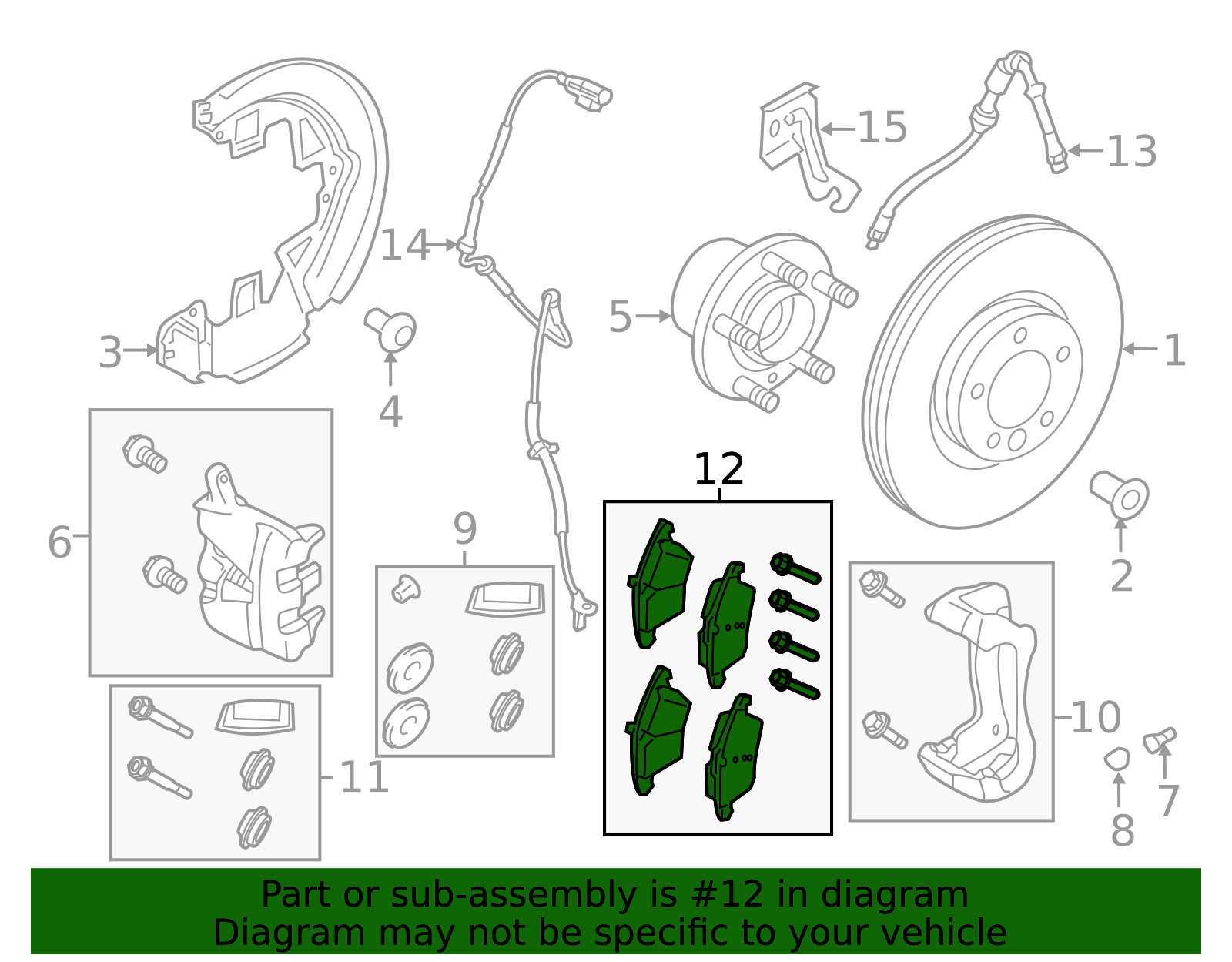 2015-2019 Land Rover Disc Brake Pad Set LR160435 | LandRoverParamusParts