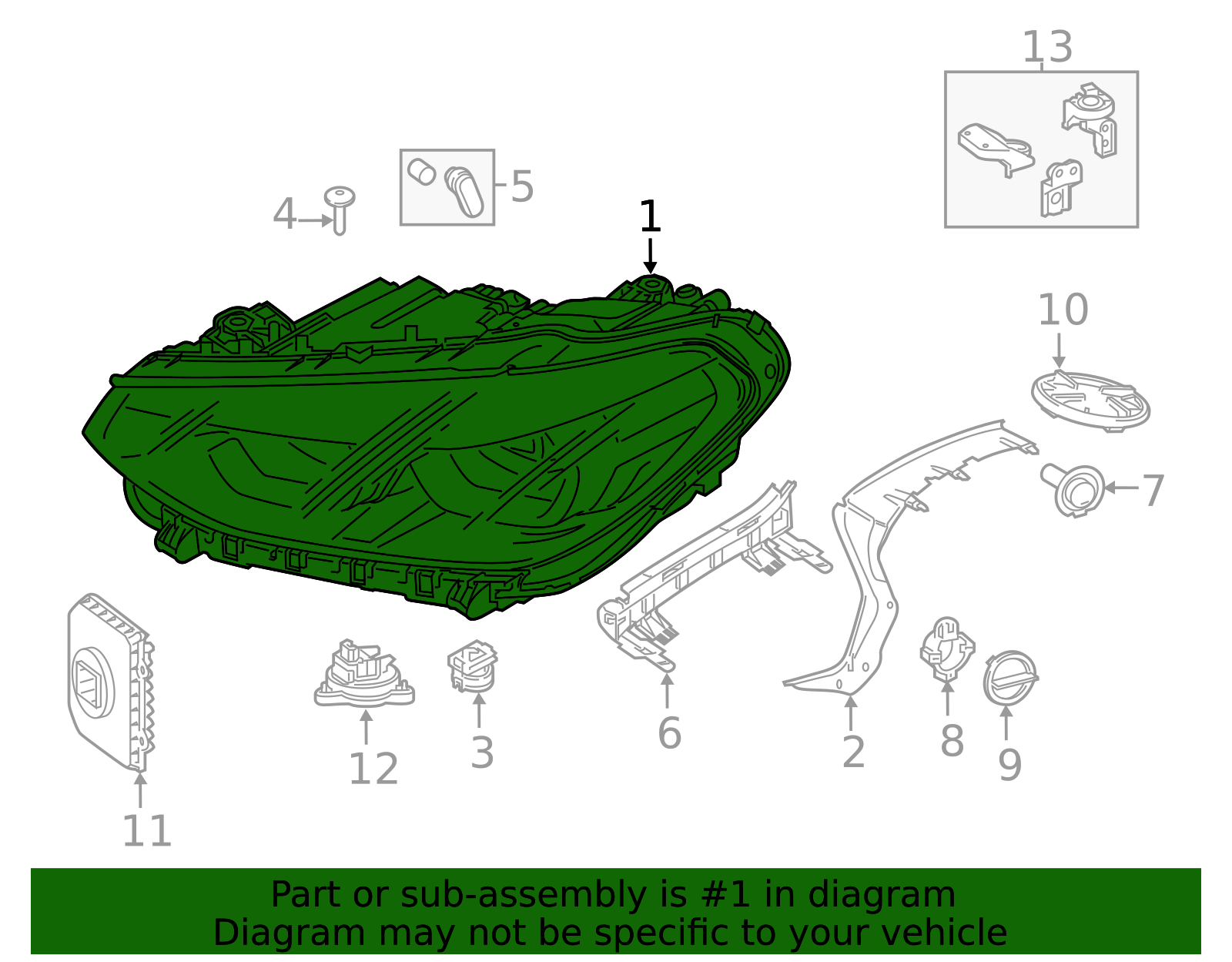 63-11-7-466-121 - Headlamp Assembly 2018-2021 BMW | BMWPartsDirect.com