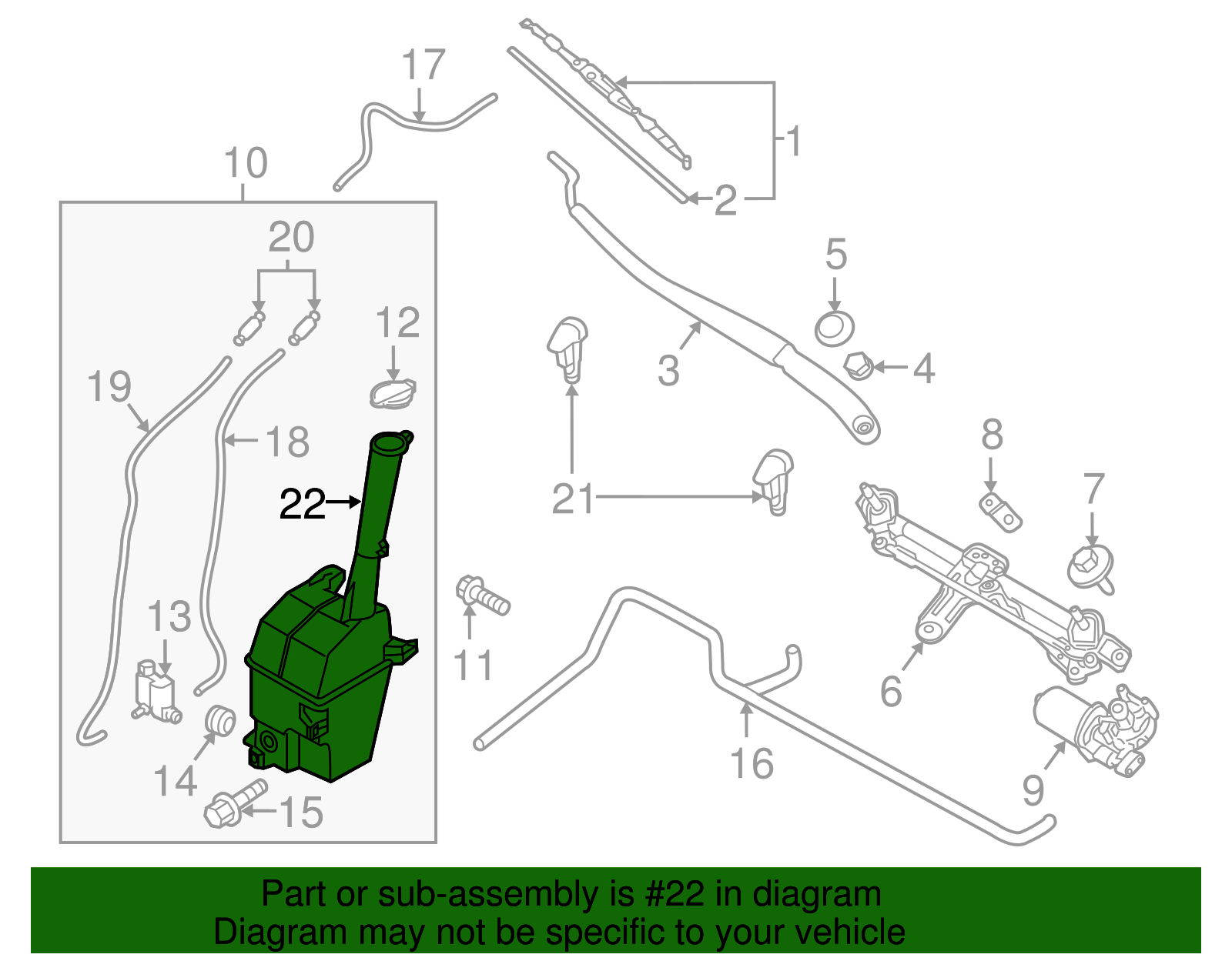 Genuine Washer Fluid Reservoir for 2012-2018 Hyundai | Part# 98620 ...