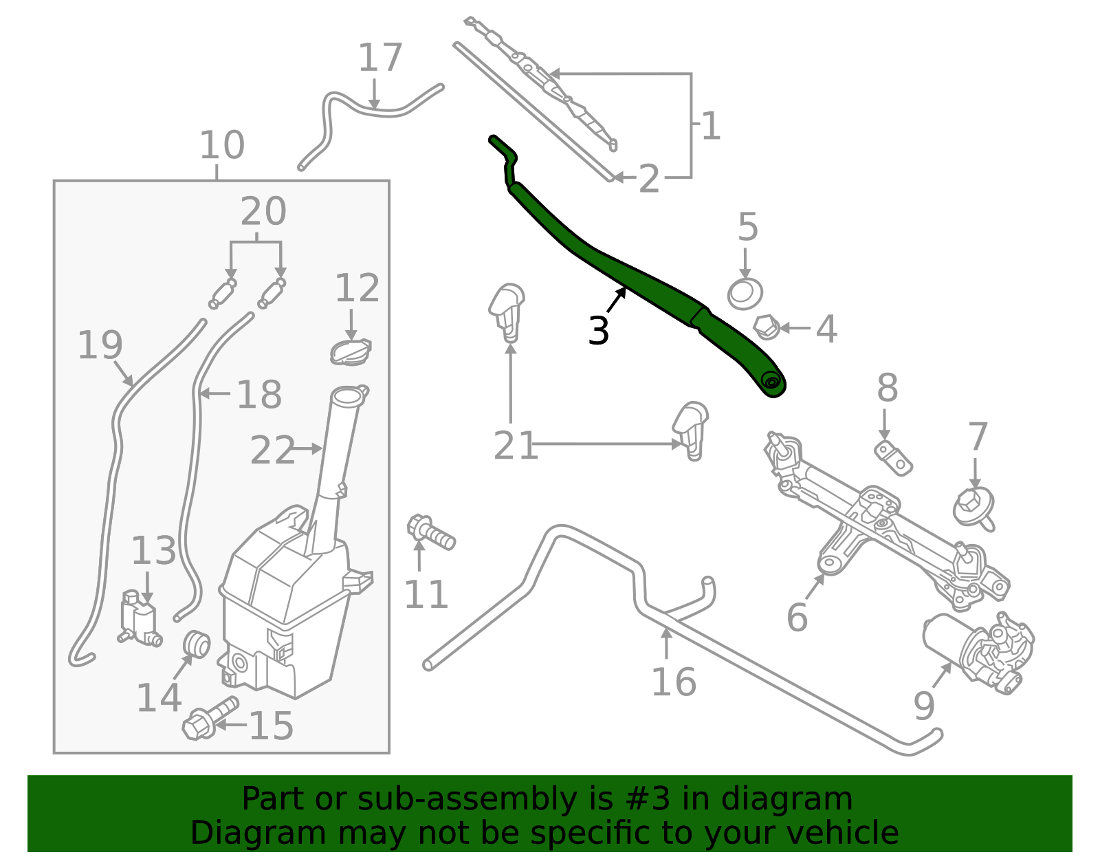 2013-2018 Hyundai Wiper Arm 98321-2W000 | MotorMotor