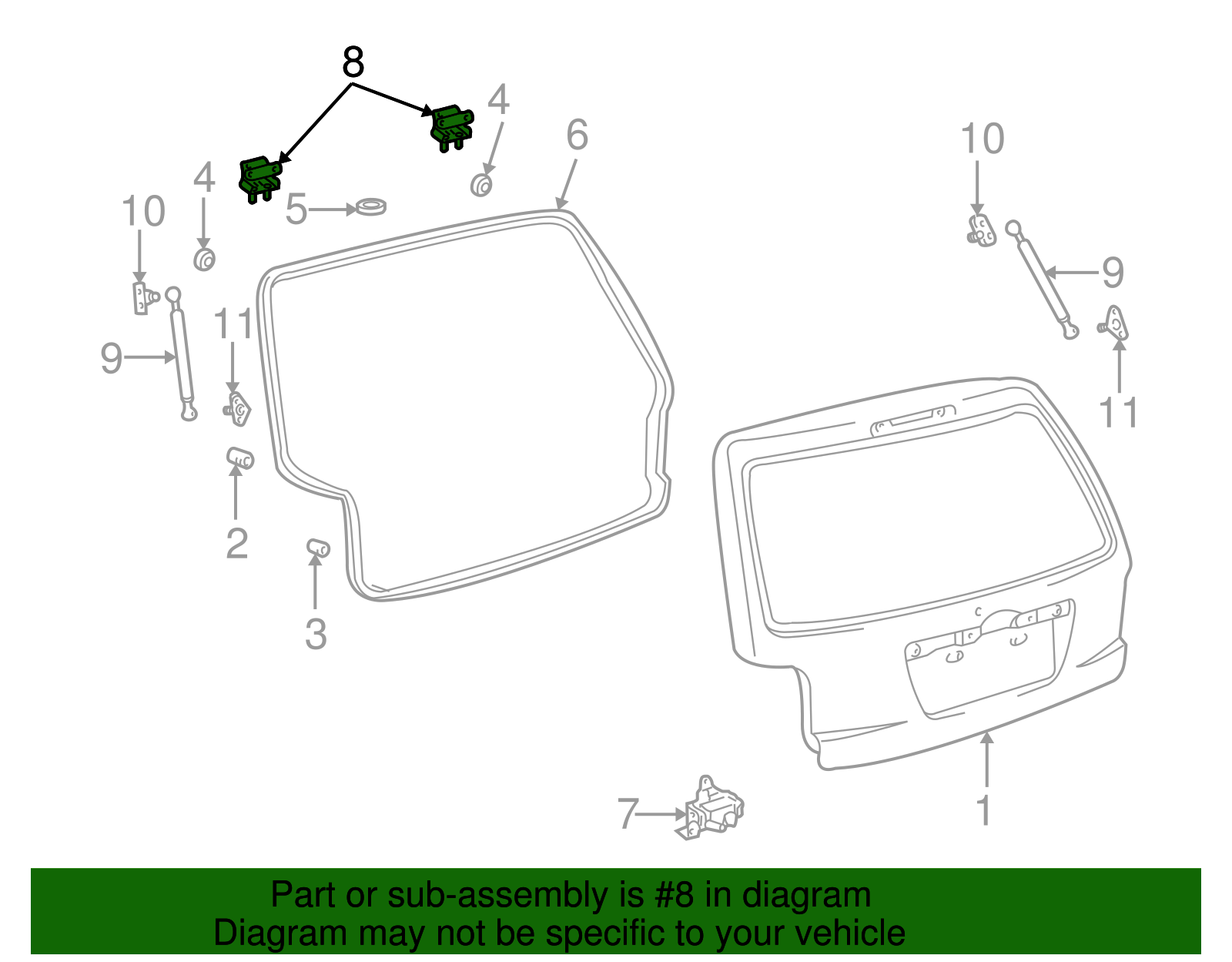 68810-44010 - Hinge 2001-2004 Toyota Highlander | Toyota San Diego Parts
