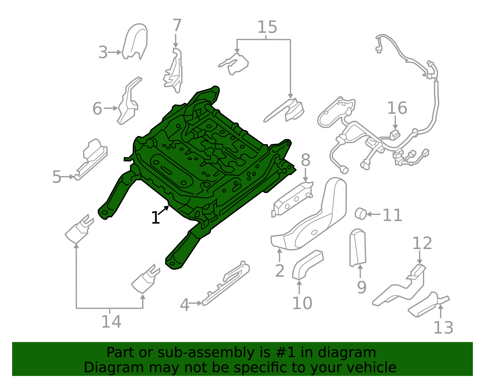 2013-2020 Nissan Pathfinder Seat Adjuster 87351-3KA0A | Team Nissan Inc.