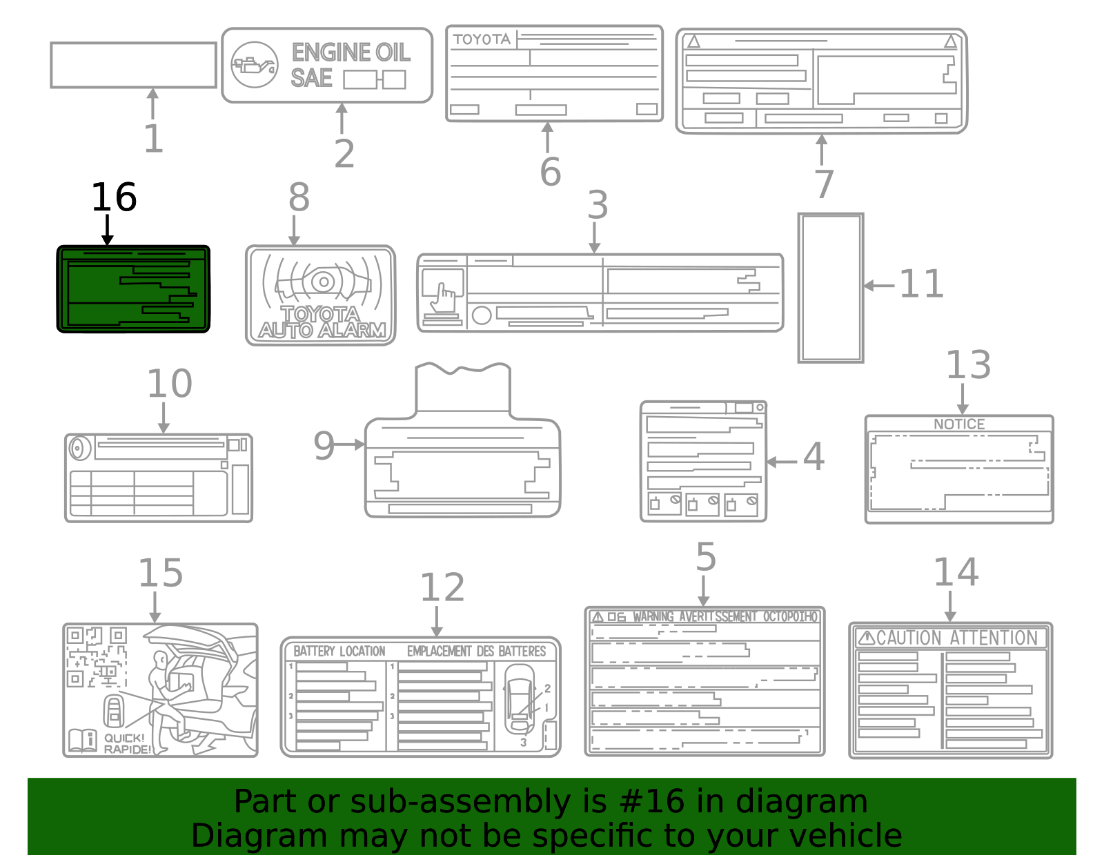 2016-2025 Toyota Label 89356-47020 | Toyota Parts Center