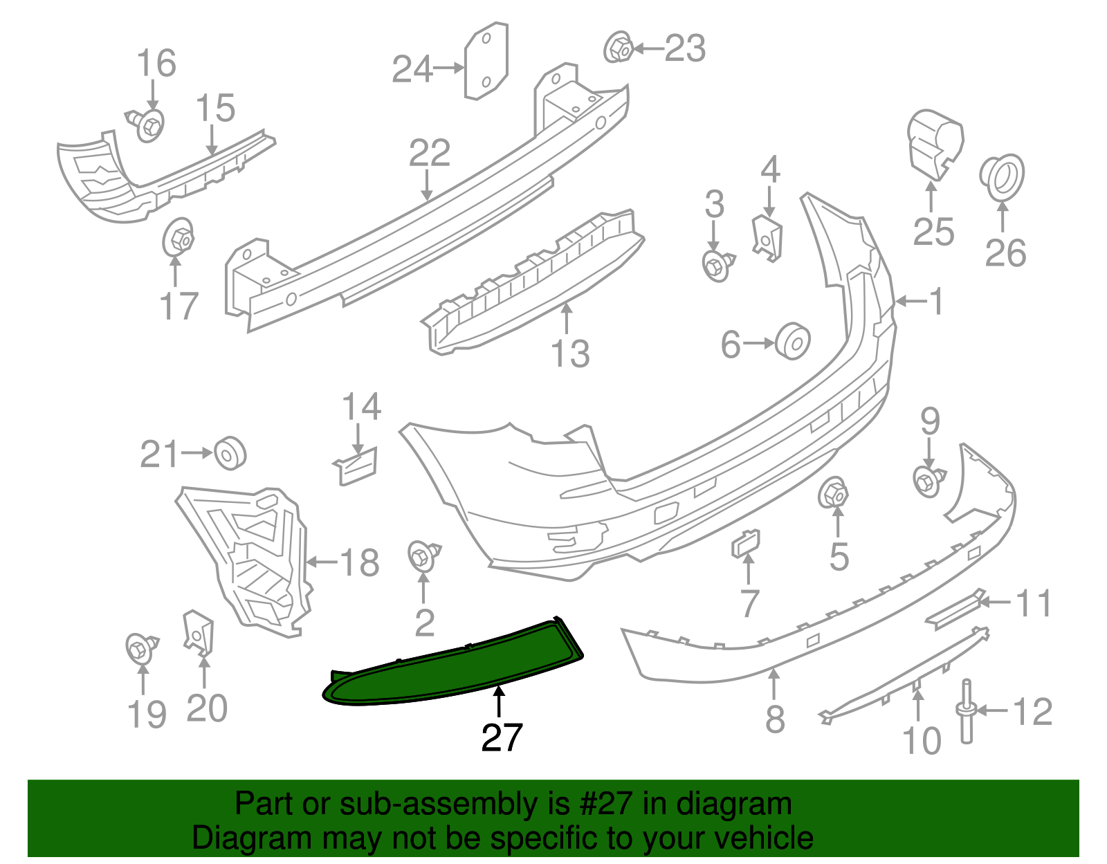 63-25-7-352-210 - Reflector 2015-2017 BMW X3 | BMWPartsDirect.com