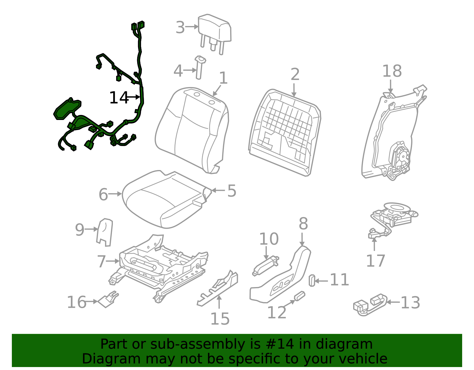 2015-2021 Nissan Murano Wire Harness 87069-5AA2A | My Nissan Part