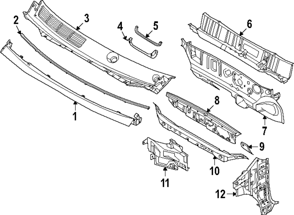 2025 Nissan Kicks Cowl Grille 66862-7LF0A | My Nissan Part