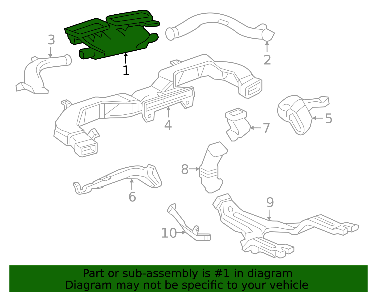 42780358 - 2022-2023 Chevrolet - Windshield Defroster Outlet Duct ...