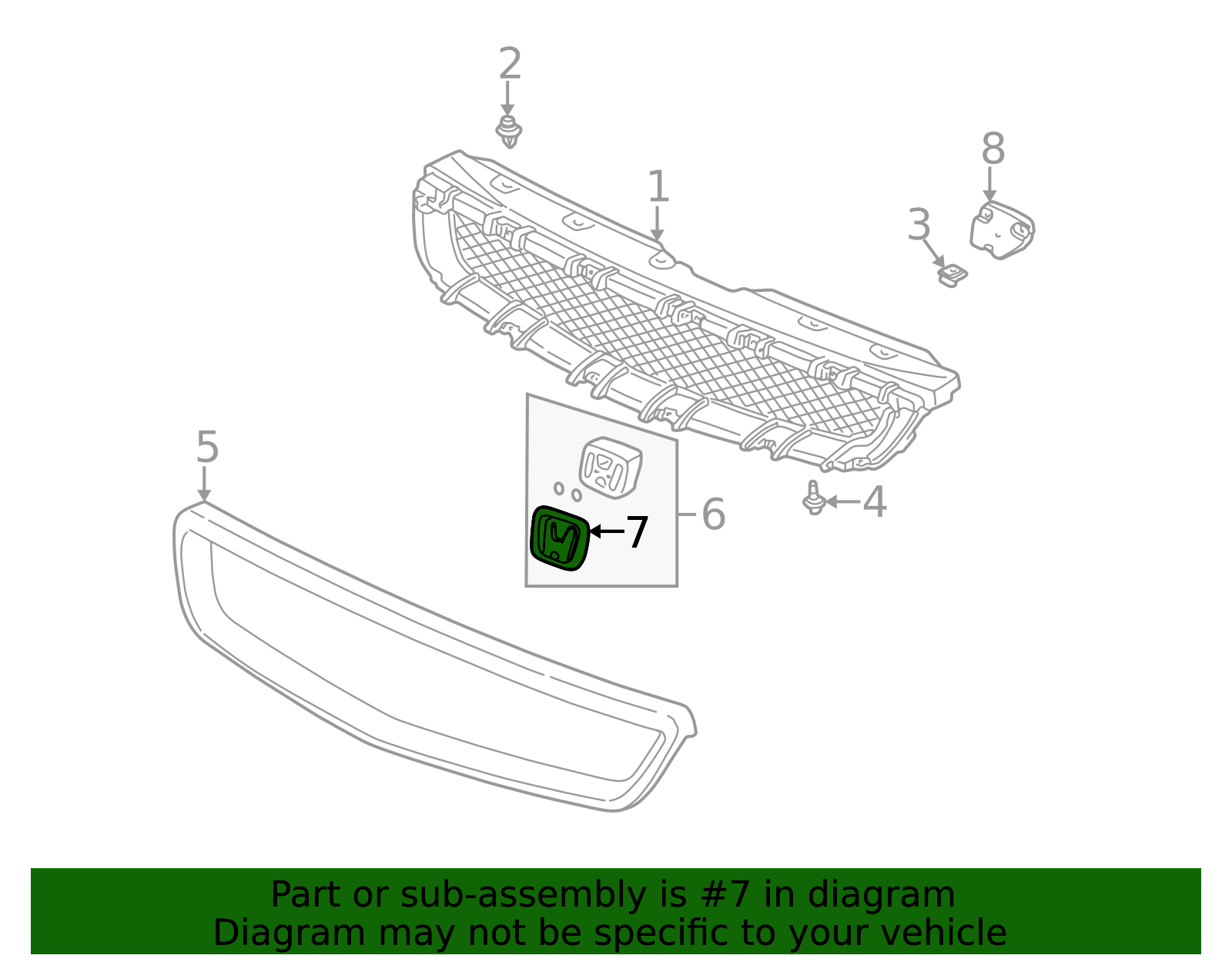 75710-S02-A01 - Emblem Assembly 1999-2000 Honda Civic | Honda Parts Online