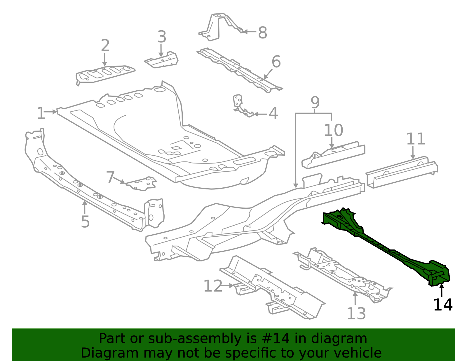 2013-2018 Toyota RAV4 Floor Cross-Member 57607-0R030 | MotorMotor