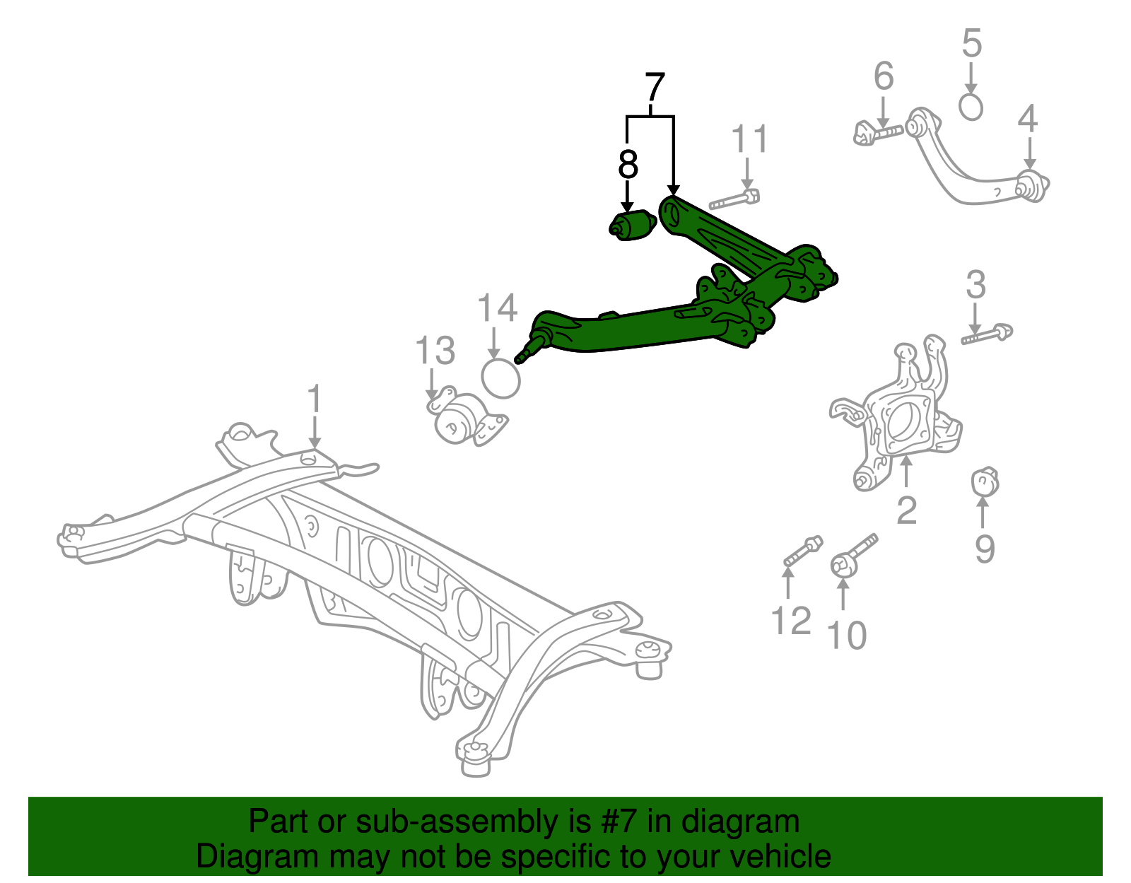 2003-2006 Toyota Matrix Suspension Control Arm (Right, Rear) 48710 ...