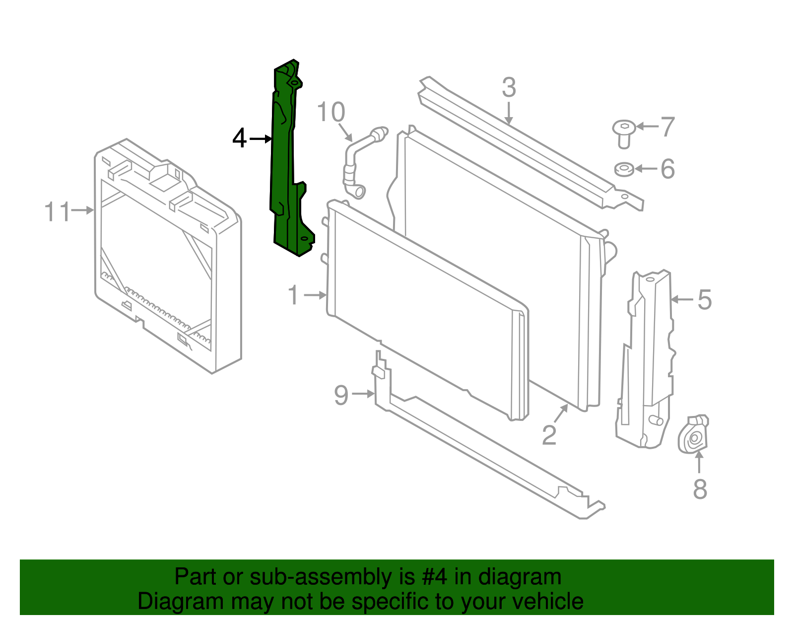 17117848787 - 2015-2021 BMW Radiator Bracket (17-11-7-848-787) | BMW of ...