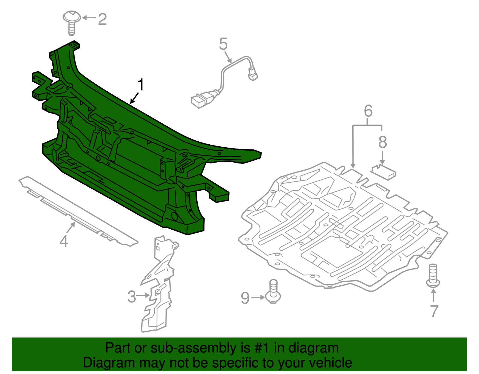 3C8-805-588-C - High-Quality Radiator Support Panel for 2009-2012 ...