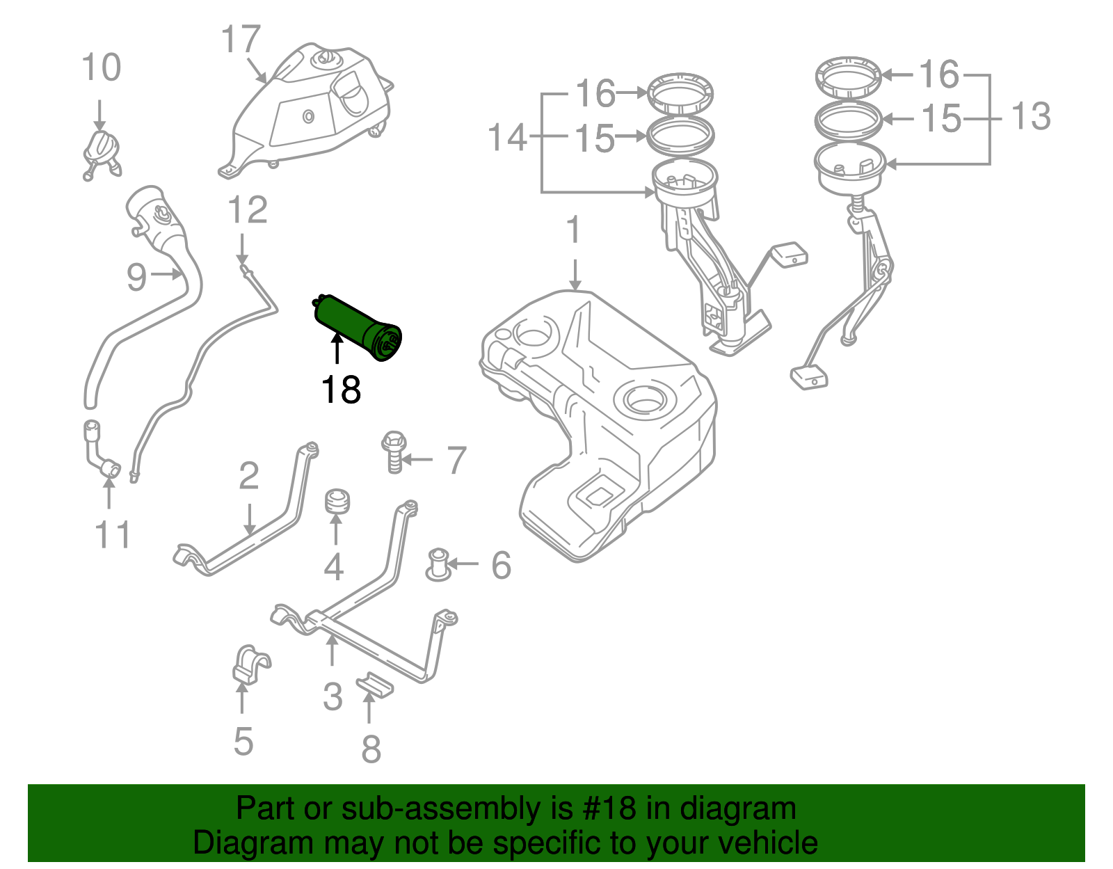 16-12-6-754-016 - Fuel Filter - 2002-2006 BMW X5 | BMWPartsHub