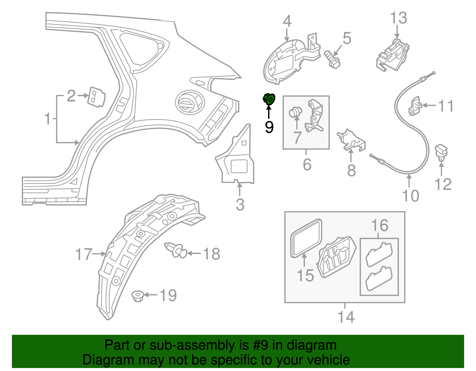 9994-01-003B - Opener Assembly Nut 2006-2025 Mazda | Florida Mazda Parts