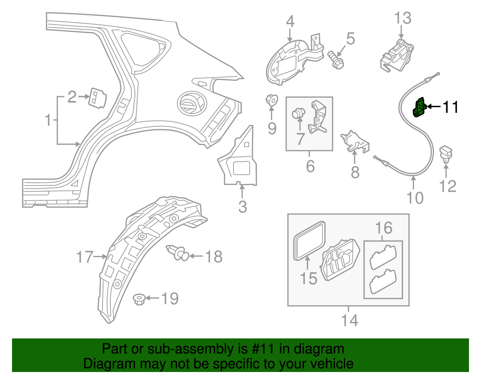 2013-2025 Mazda Opener Cable Clip KD53-56-832 | RealMazdaParts.com