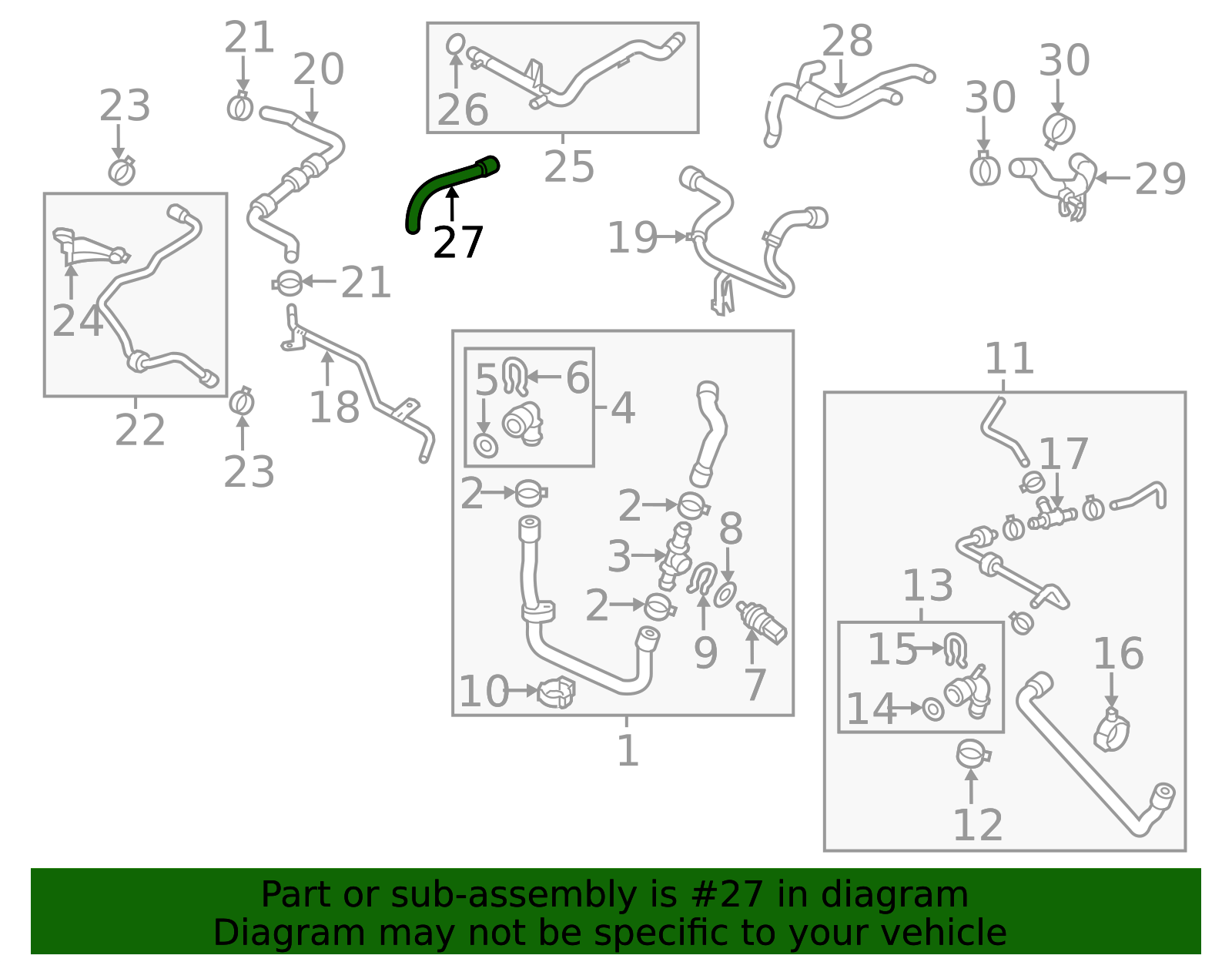 Coolant Hose - Reliable OEM Engine Cooling 3C0-121-058-AR ...