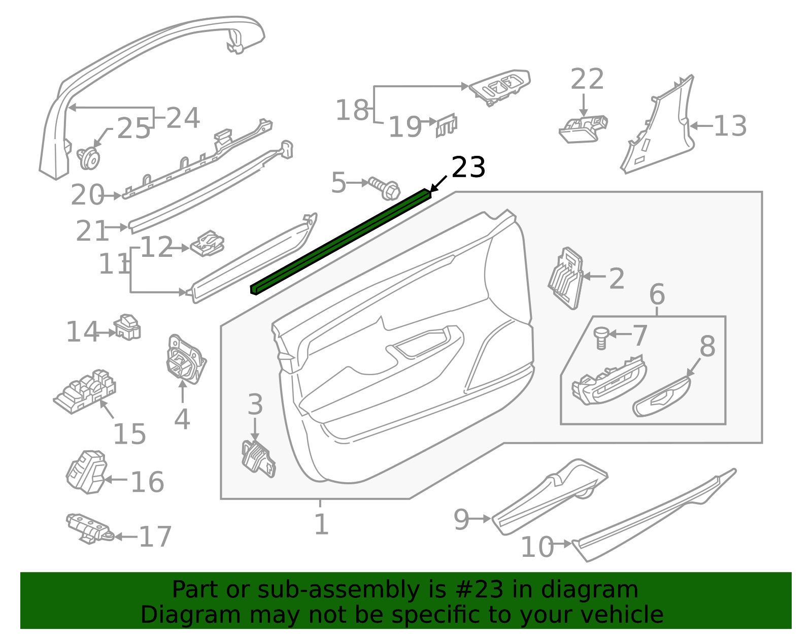31689032 - Belt Weather-Strip - Driver's Side (LH) GetOEMParts.com