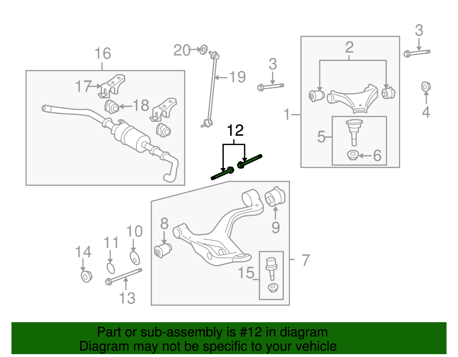 2005-2016 Land Rover Lower Control Arm Bolt RDI000034 ...