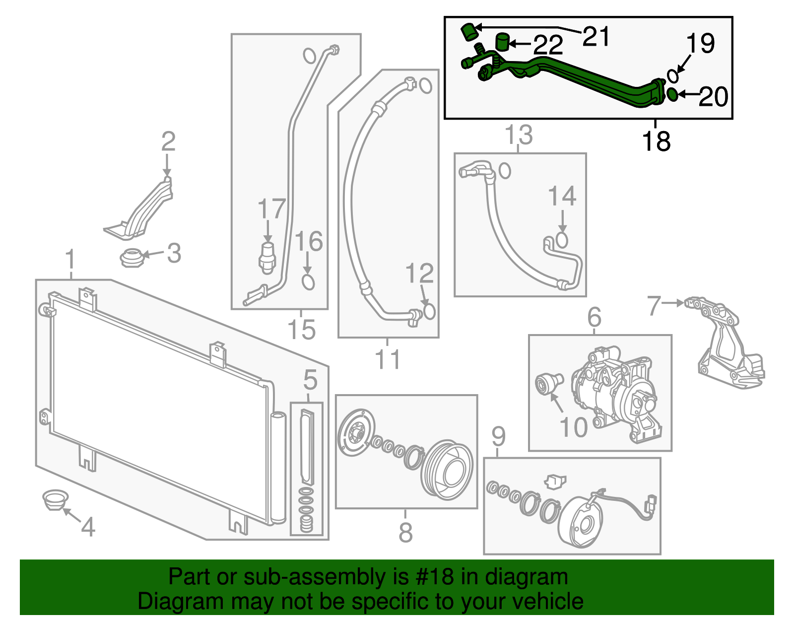 2019-2022 Honda HR-V | Rear AC Line | 80331-T7W-A22 | Honda OEM ...