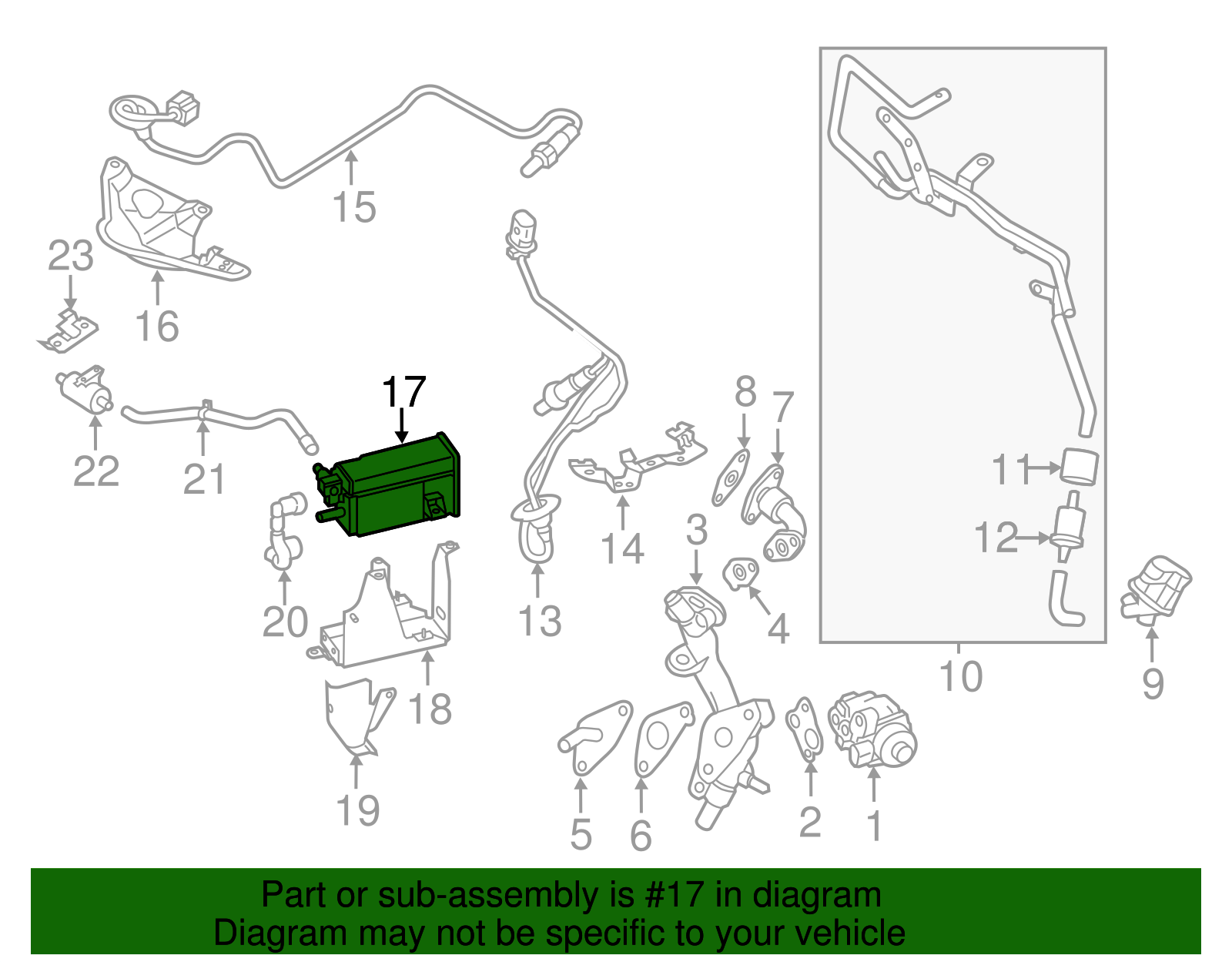 2007-2023 Mitsubishi Vapor Canister 1780A029 | Factory Mitsubishi Parts