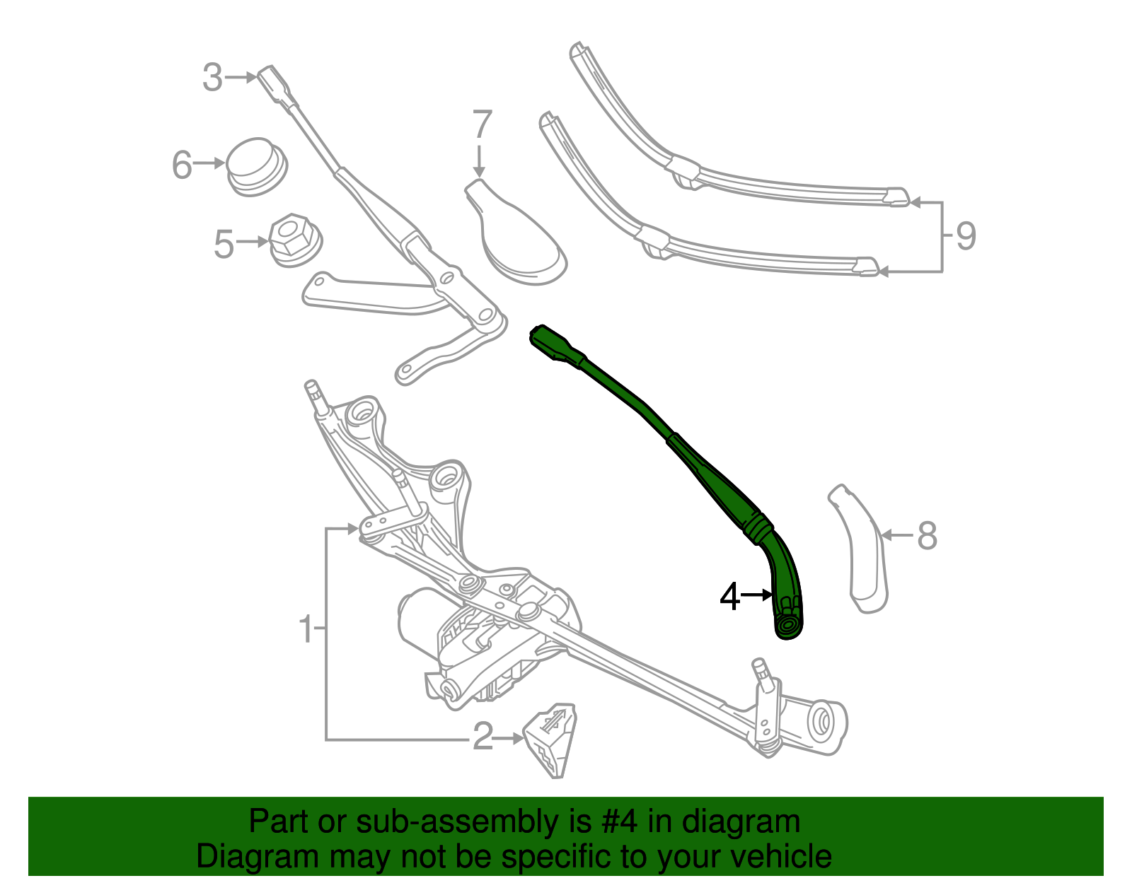 222-820-05-44 - Wiper Arm 2014-2021 Mercedes-Benz | Mercedes-Benz ...