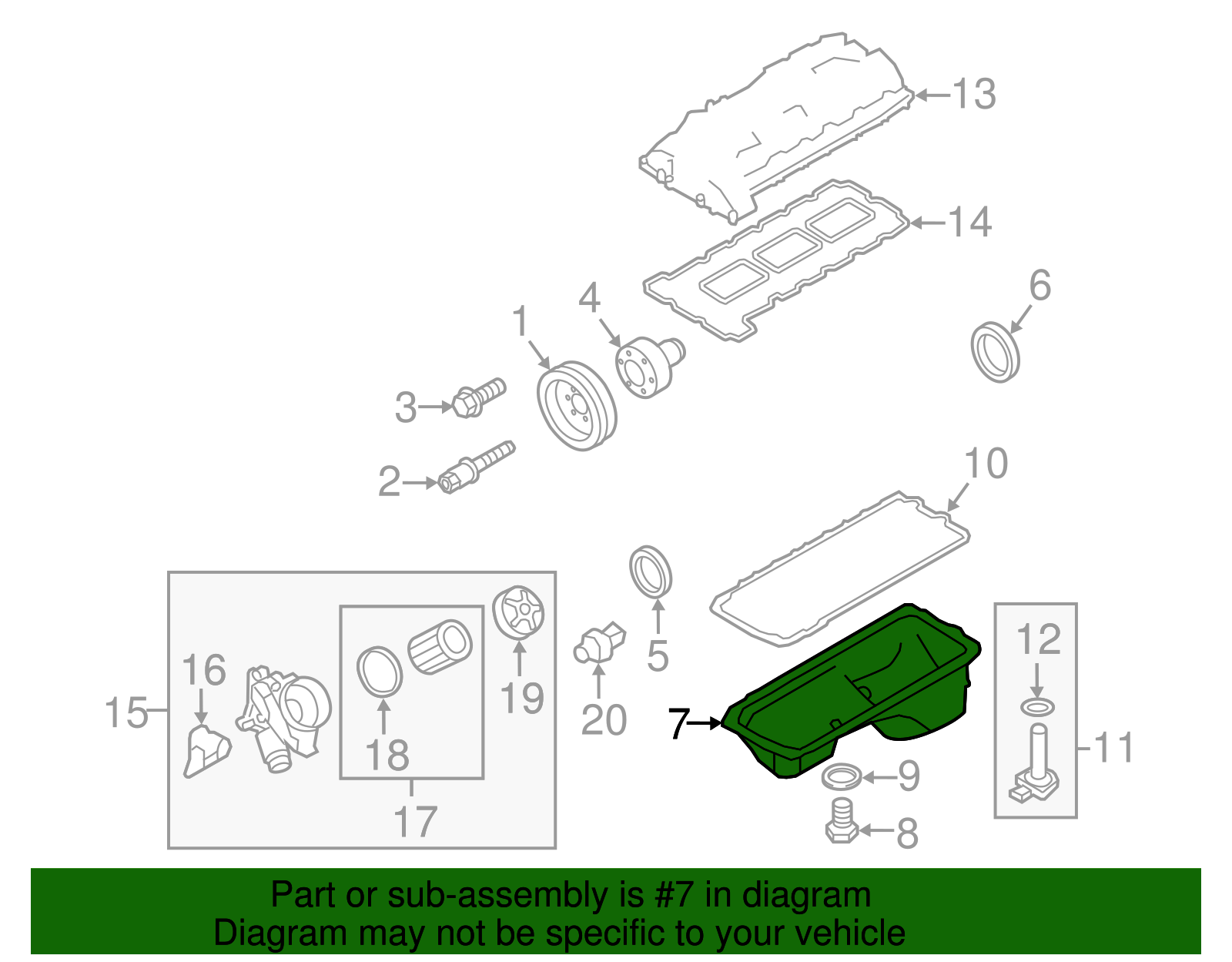 11137629210 - 2011-2014 BMW Oil Pan (11-13-7-629-210) | BMW of South ...