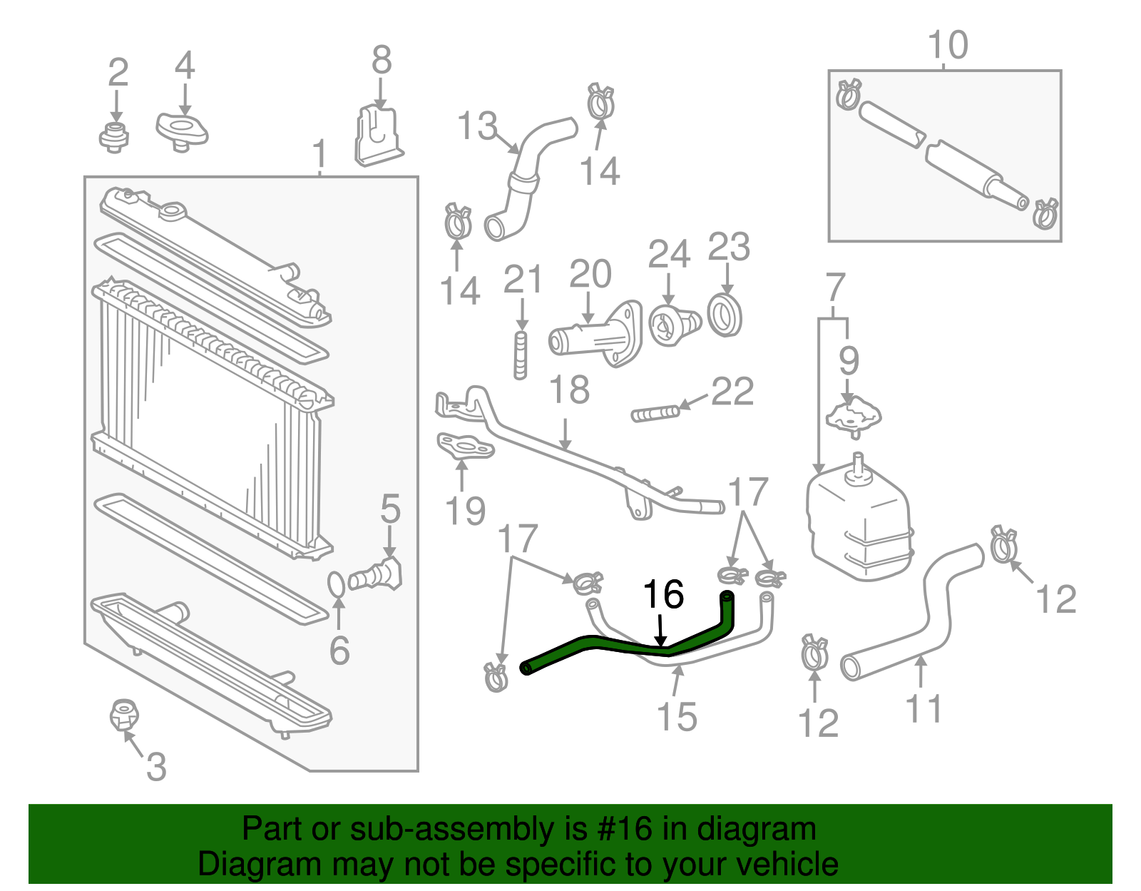 2002-2010 Toyota By-Pass Hose 16264-0H010 | Toyota Parts Center