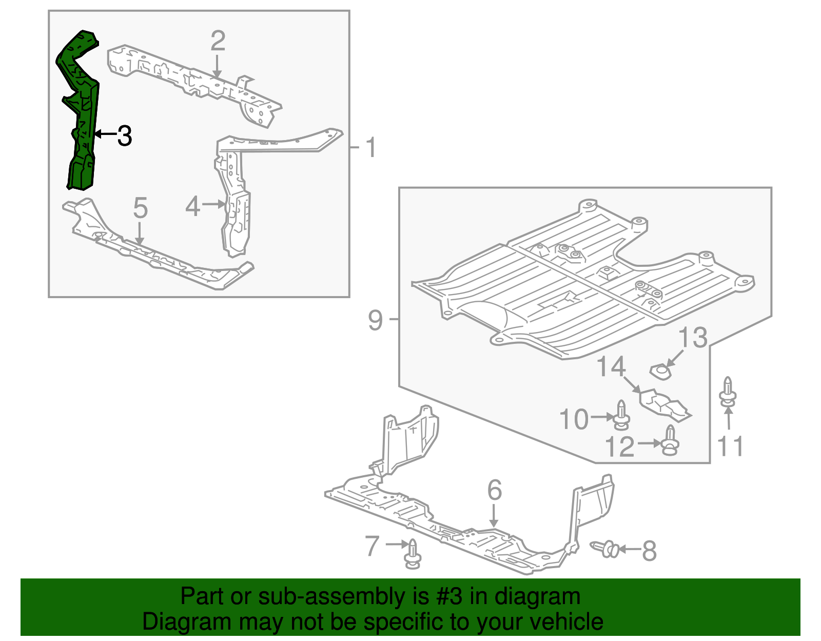 04601-SNE-A00ZZ - Side Support 2006-2011 Honda Civic | Honda Parts Online