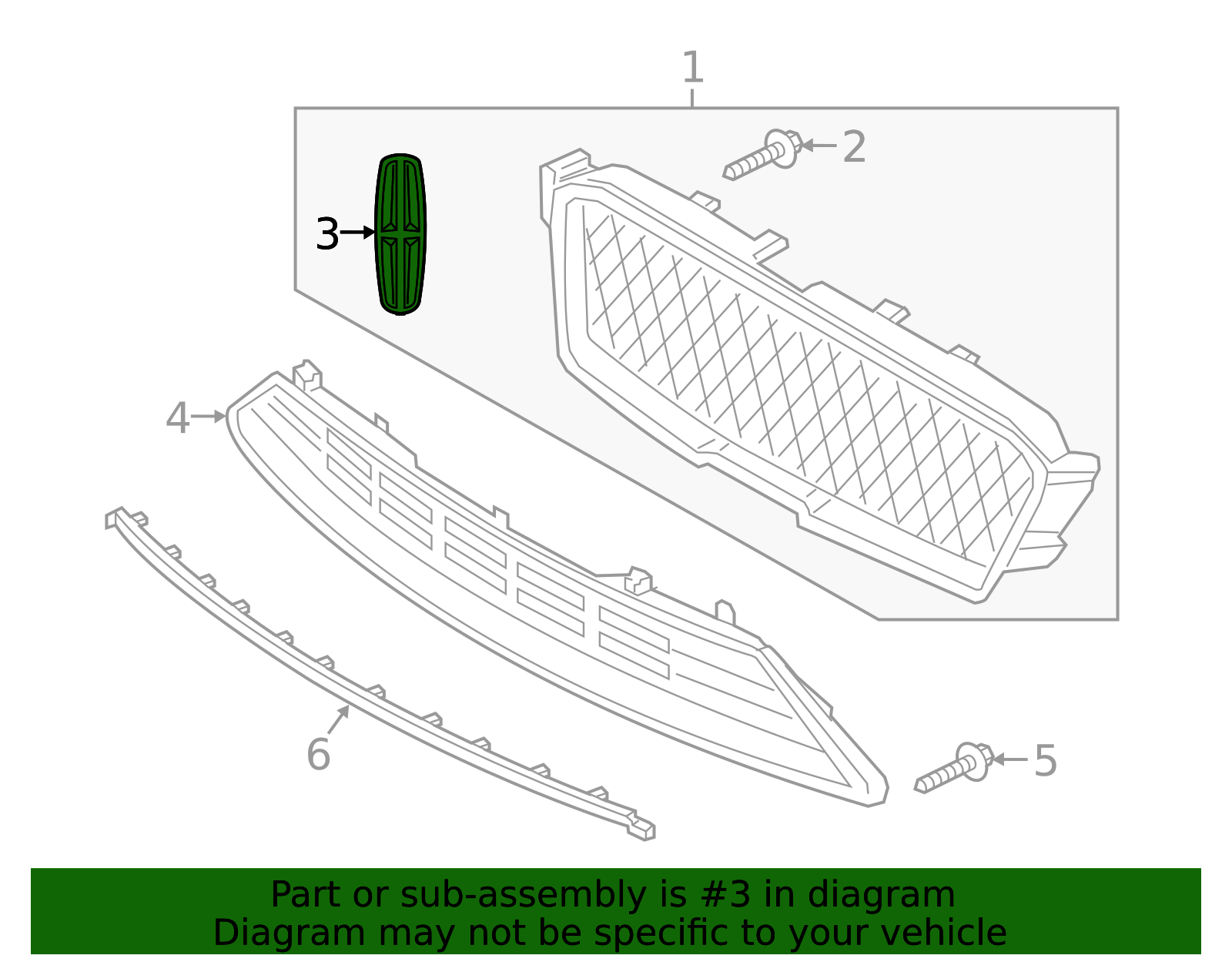 2017-2020 Lincoln MKZ Emblem Assembly Radiator Grille HP5Z-8213-BA ...