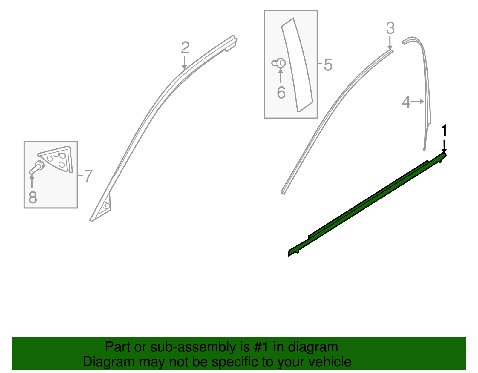 TK48-50-640 - Belt Molding 2016-2023 Mazda CX-9 | Mazda-Parts