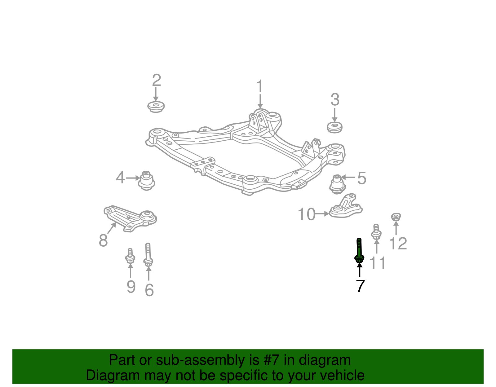 2001-2013 Toyota Highlander Engine Cradle Bolt 90080-11722 | OEM Parts ...