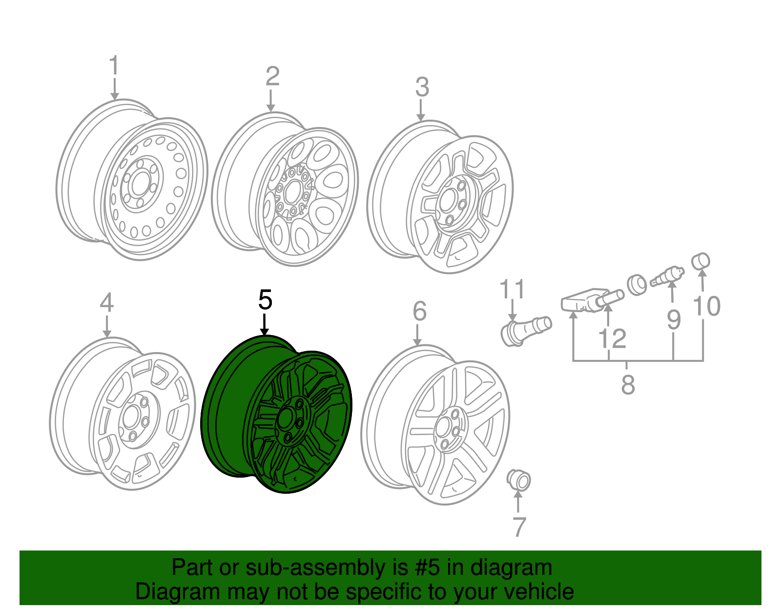 2008-2014 Chevrolet 18x8-Inch 12-Spoke Aluminum Wheel 09598055 | Shop ...