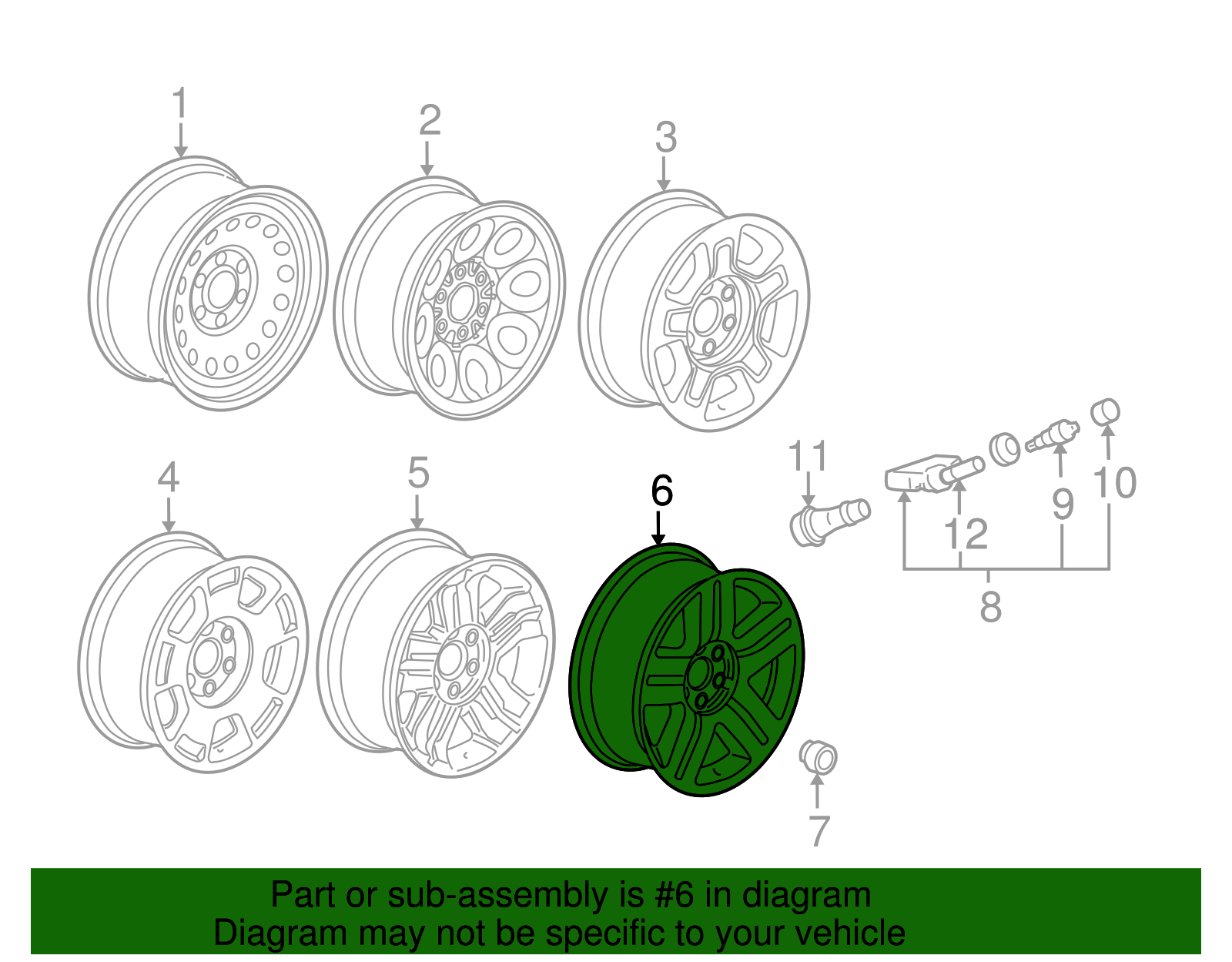 2008-2013 Chevrolet Silverado 1500 18x8-Inch Aluminum 6-Spoke Wheel ...
