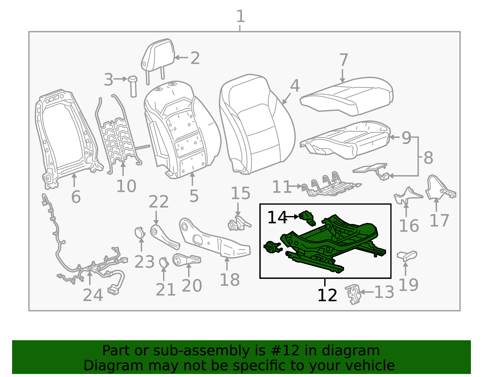 13525373 - Cushion Frame 2016-2024 Chevrolet Malibu | GM Parts Warehouse
