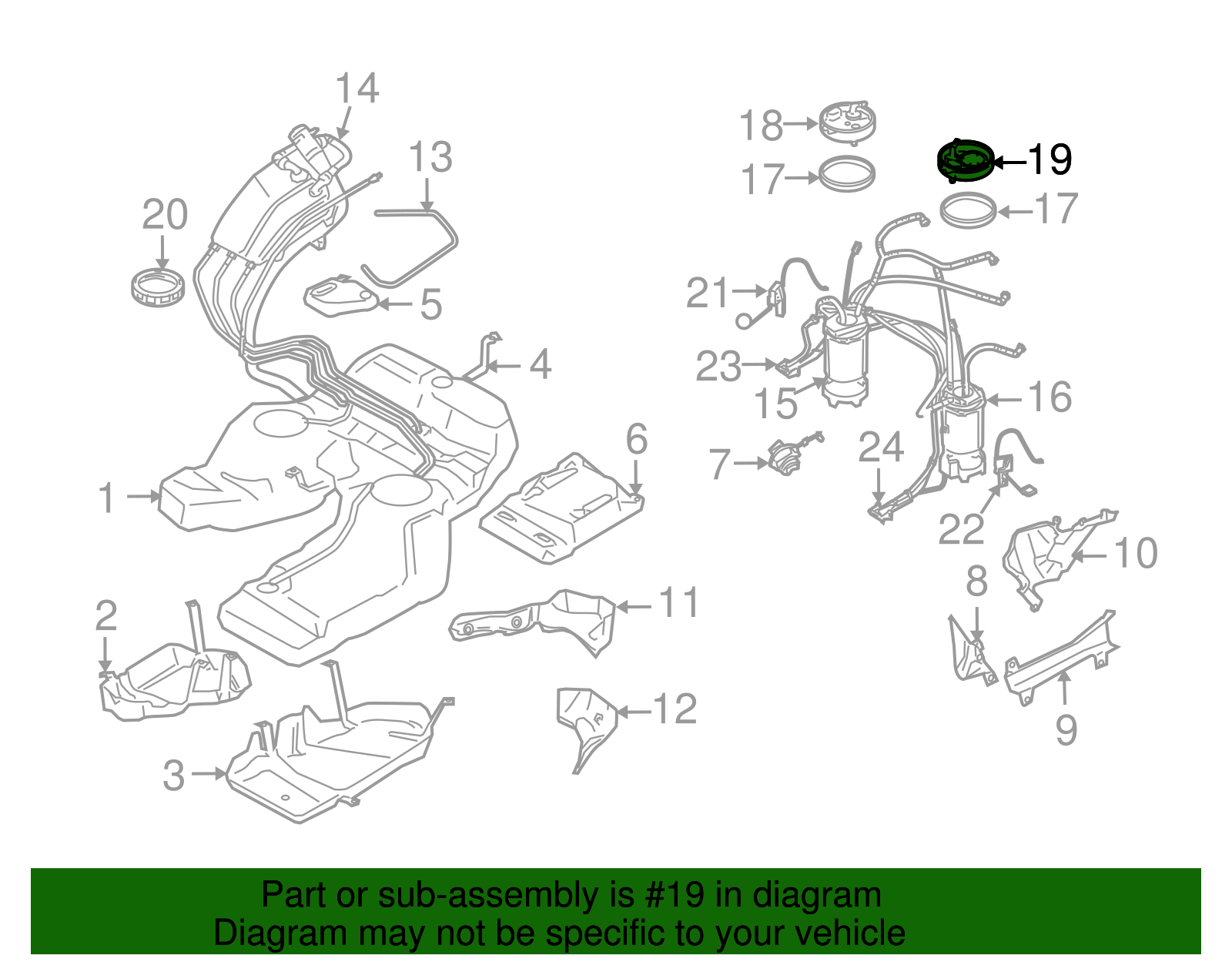 7L6-919-679-D - Fuel Pump Assembly Flange 2007-2010 Volkswagen Touareg ...