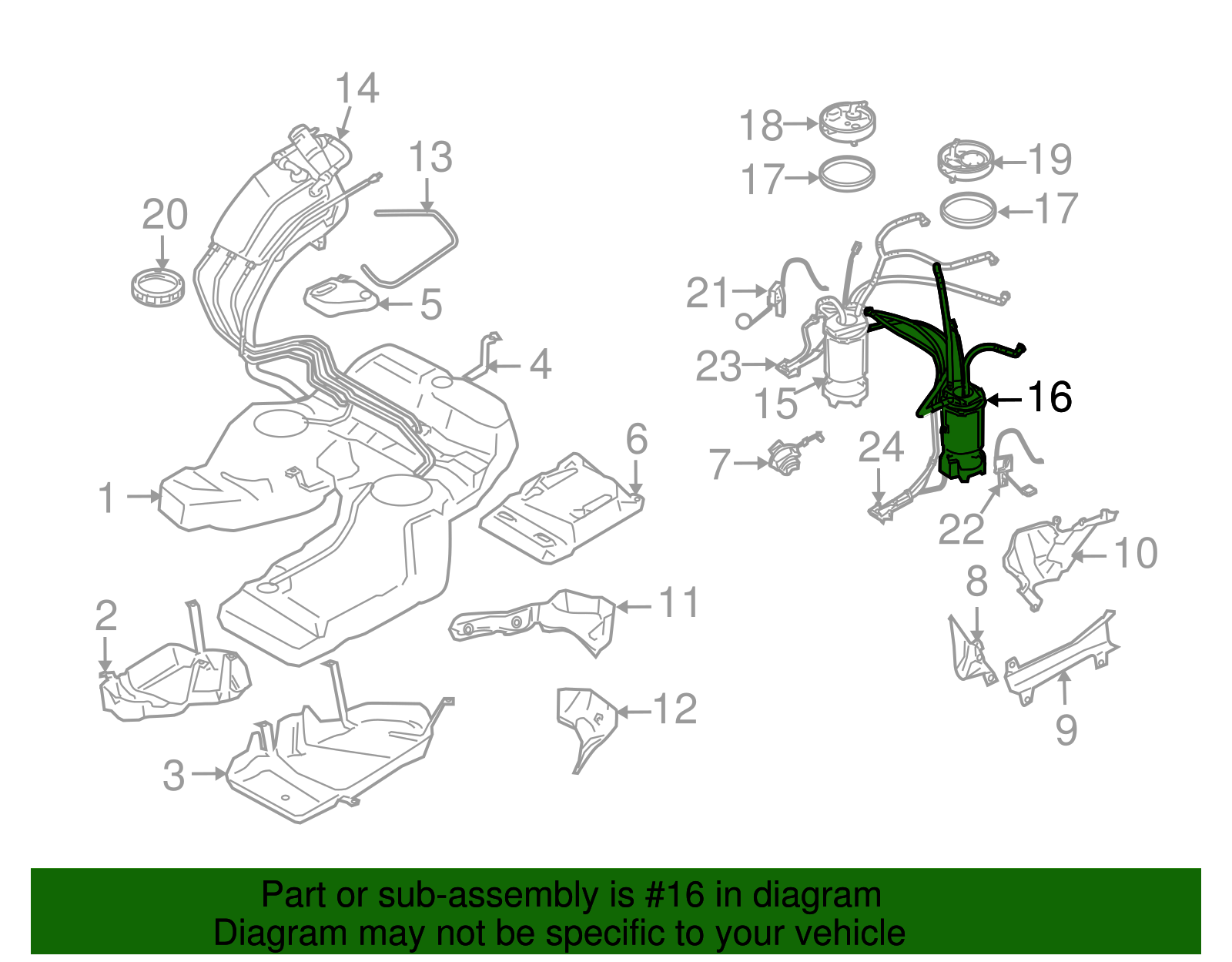 7L6-919-088-B - Fuel Pump Assembly 2004-2010 Volkswagen Touareg ...