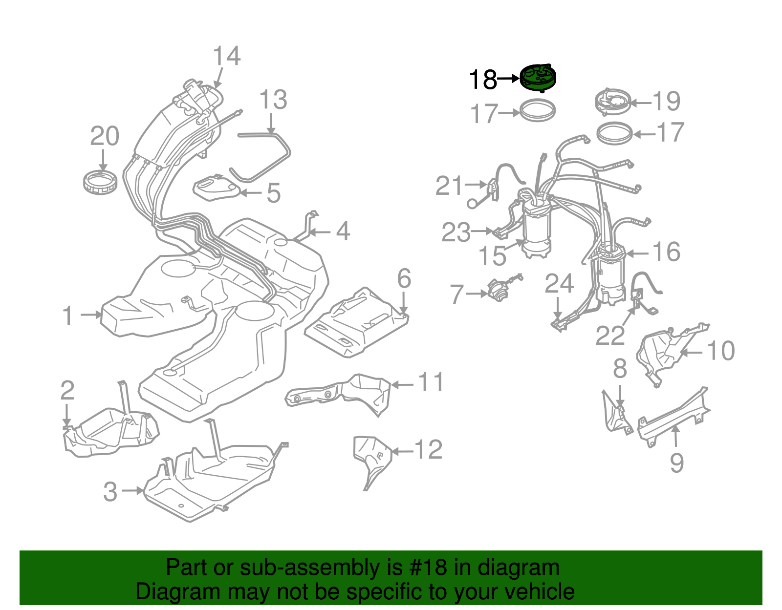 Volkswagen 2008-2010 Volkswagen Touareg Fuel Pump Housing 7L6-919-679-E ...