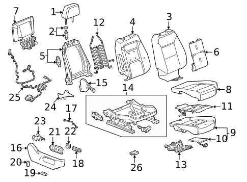 Passenger Seat Components for 2024 Chevrolet Tahoe | GMPartsDirect.com